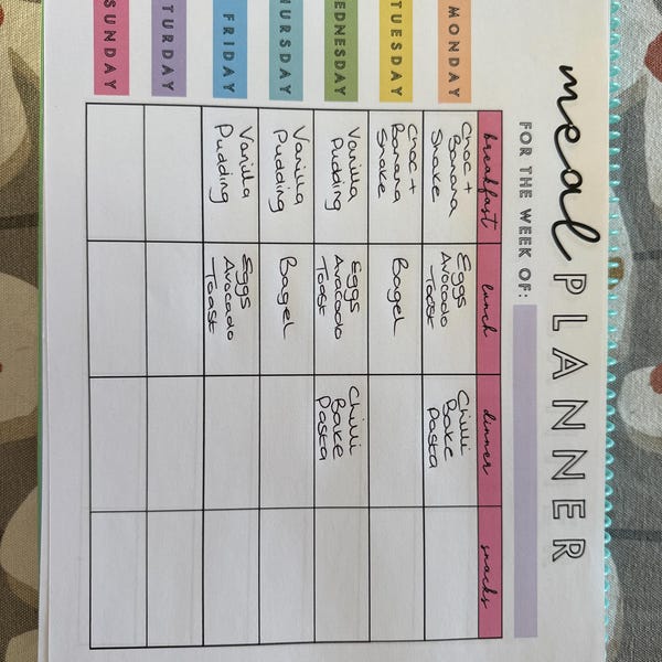 BLACK and WHITE Weekly Meal Planner Printable | Shopping, Grocery, Food ...