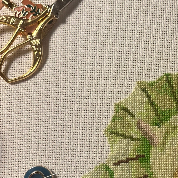 Floral Enamel Needle Minder, Needle Threader, Garden Needle Minder ...