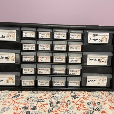 BOHO RAINBOW Teacher Toolbox Labels Editable Neutral Rainbow Classroom ...