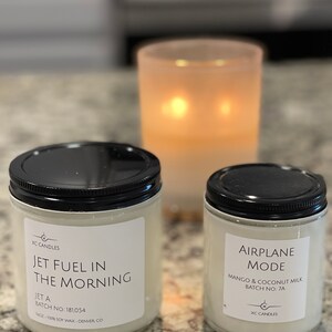 JET FUEL in the MORNING Airplane Candle Jet Fuel Candle | Etsy