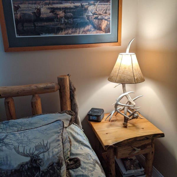 Real Deer Antler Lamp: Rustic Cabin Table Decor - Etsy