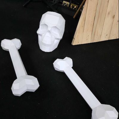 Bone. Halloween Paper Decoration, DIY Papercraft Layout, Digital ...