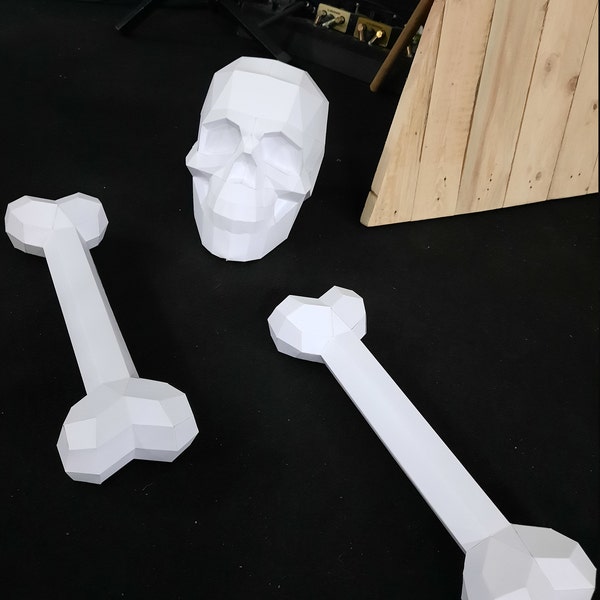 Bone. Halloween Paper Decoration, DIY Papercraft Layout, Digital ...