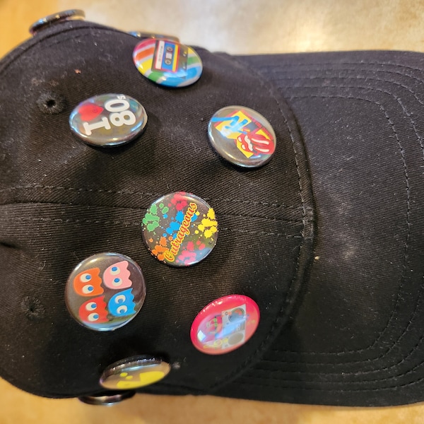 Totally Awesome 80's Party Favor Buttons (12 Pack), 1" or 1.5" or 2.25 ...