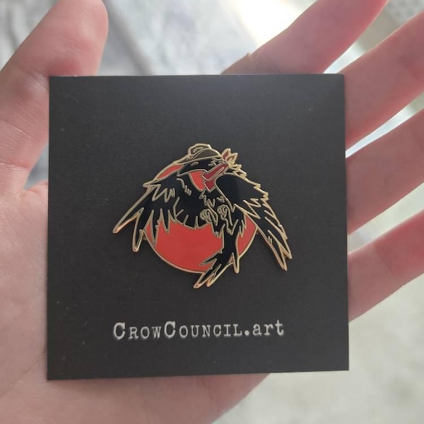 Crow Cowboy "yeecaw" Enamel Pin - Etsy