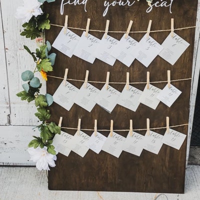 Wedding Seating Table Cards, Poster, Elegant Calligraphy Display 100% ...