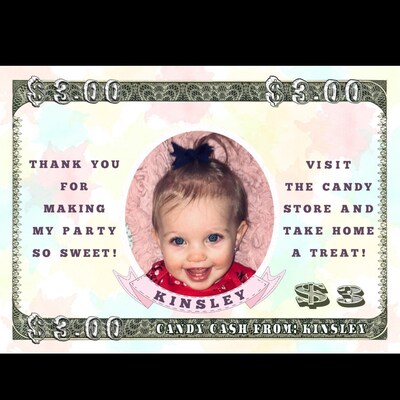 Birthday Card Invitation, Dollar Bill Invitation, Birthday Invitation ...