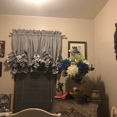 Gray Double Ruffle Valance - Etsy