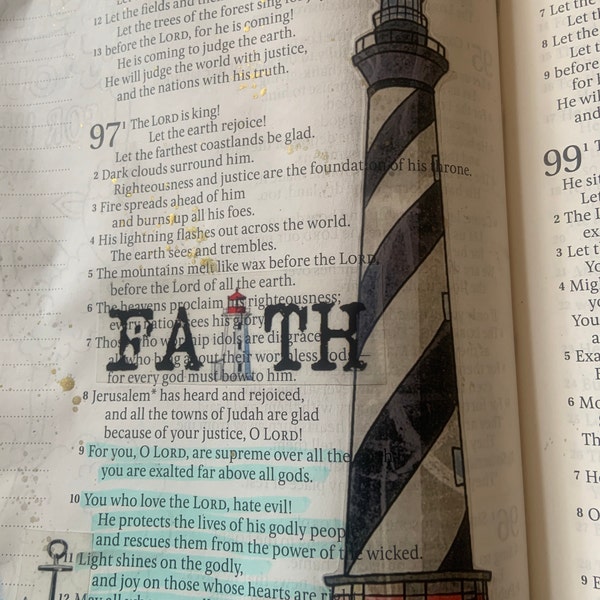 Lighthouse, Bible Journaling, Traceable, Printable, Faith, Christian ...