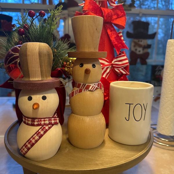 Hand-turned Wooden Snowman/lathe Snowman,christmas Present,rustic ...