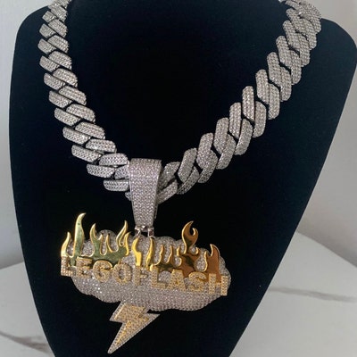 Fully Customizable Iced Out Two Tone Stacked Name Pendant - Etsy