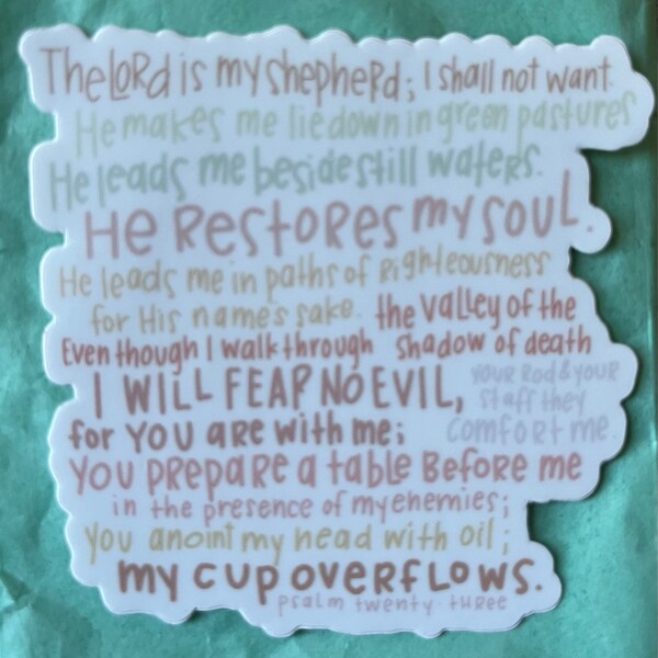 Psalm 23 Sticker | Christian Stickers | Religious Faith Decals - Etsy