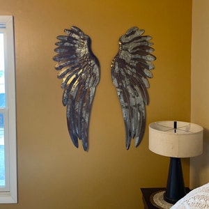 Large 43 Set of Galvanized Metal Angel Wings Pair Rustic - Etsy