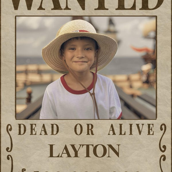 Customizable Wanted Poster Template, Editable One Piece Anime Inspired ...