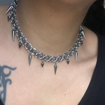Vertebrae O'ring Choker Chainmail Choker Stainless Steel - Etsy