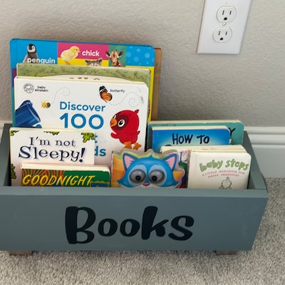 Personalized Children's Library Box, Baby Book Box, Book Storage ...