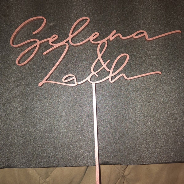 Custom Name Gold Wedding Cake Topper, Personalized Cake Topper, Custom ...