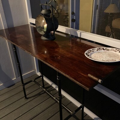 Industrial Black Pipe Drink/bar With 3 Support Brackets,handmade Drinks ...
