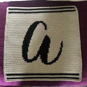Crochet Monogram Pillow Pattern, Personalized Crochet Home Decor ...