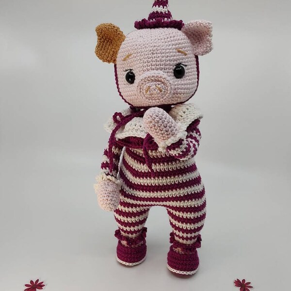 Crochet Pattern Cute Ivy the Pig Piglet Amigurumi PDF English Spanish ...