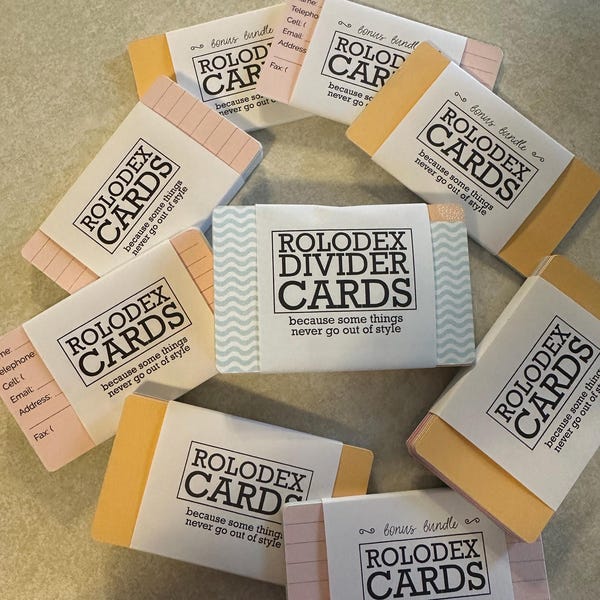 Rolodex Cards - Double Sided - 4 Color Set - Etsy