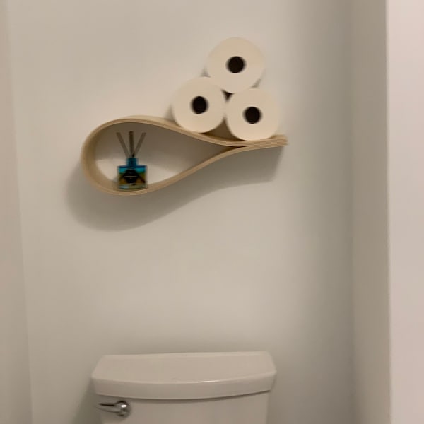 Wall Mount Toilet Paper Holder, Wood TP Floating Storage Shelf for ...