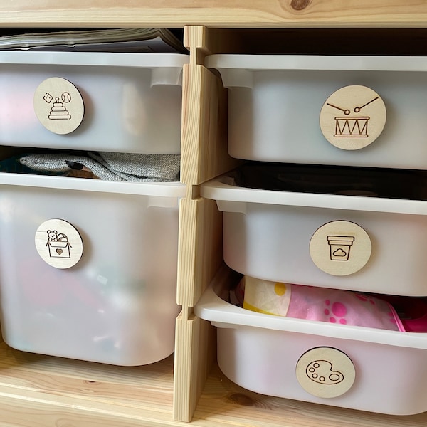 Montessori Wooden Toy Labels, Tags for Storage in Nursery or Playroom ...