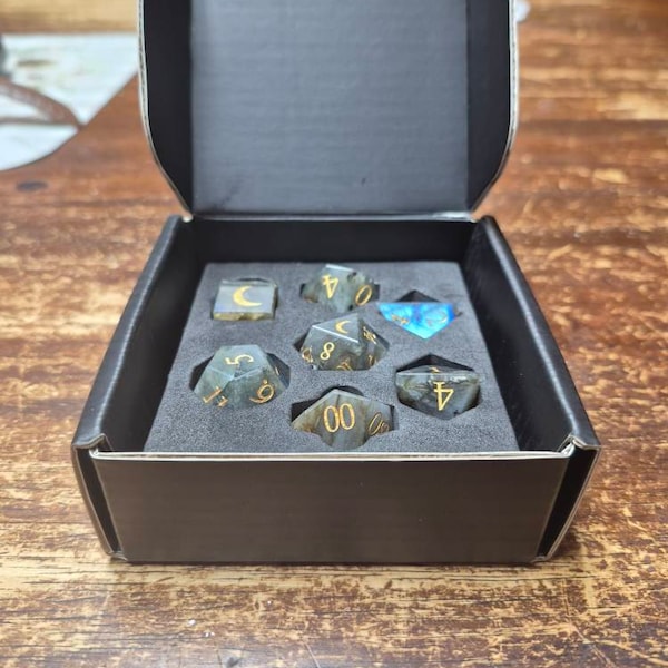 Full Set Yooperlite Gemstone Dice| Stone Dice Set |engraved Gemstone ...
