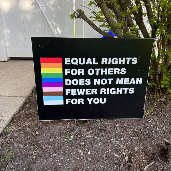 Equal Rights Pride Yard Sign | LGBTQ+ Support Lawn Sign - Etsy