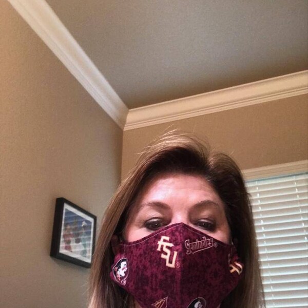 FSU Seminoles Cotton Flannel Fabric Face Masks. Washable, Double Layer ...
