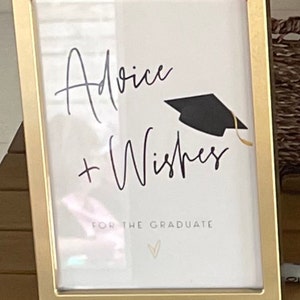 Advice for the Graduate Sign, Graduation Advice Sign, Advice and Wishes ...