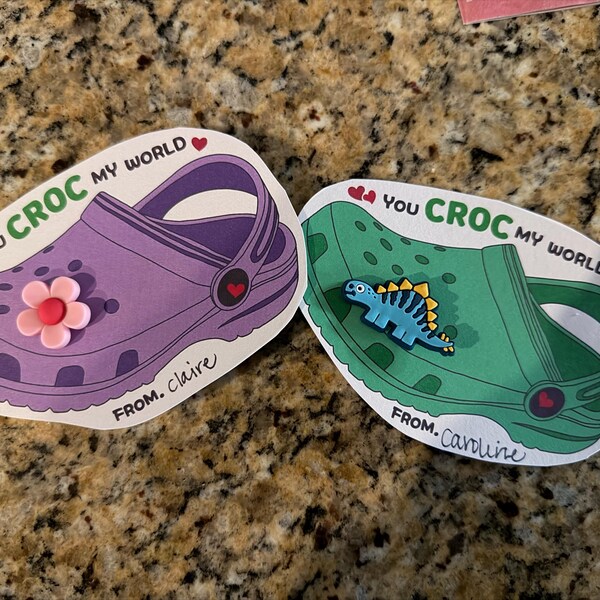 Croc Valentine's Day Shoe Charm Classroom Valentines Day Printable ...