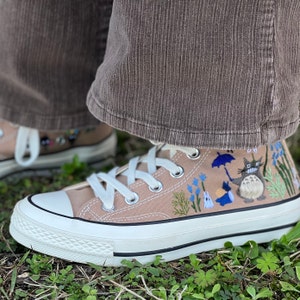 Converse Halloween Custom, Embroidered Ghost Mushroom Converse ...