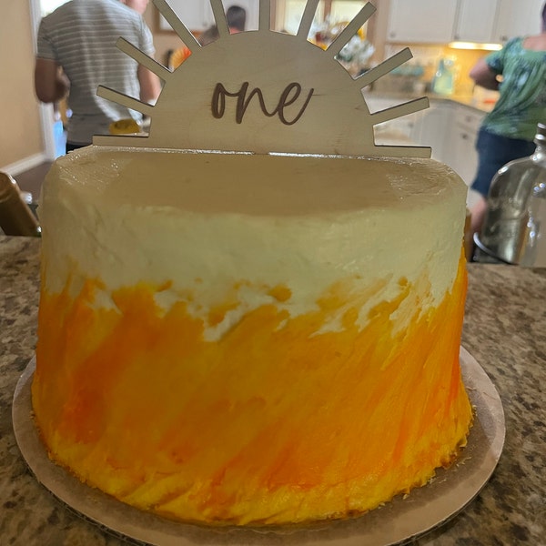 One Sun Cake Topper, First Birthday Cake Topper, Sun Themed Birthday ...