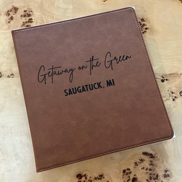 Airbnb Welcome Binder, 3-ring Leather Binder, Custom Engraved Binder ...