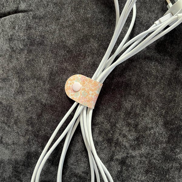 Personalised Floral Cable Tidy Organiser Custom Initial Flower Cable ...