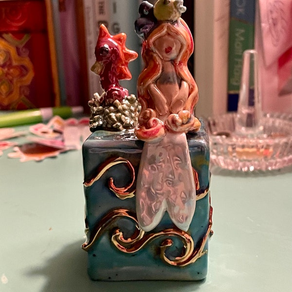 Handmade Pottery Tabletop Christmas Tree. Artisan Made Clay Christmas ...