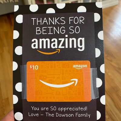 PRINTED Amazon Gift Card Holder, Thanks for Being so Amazing, Printable ...