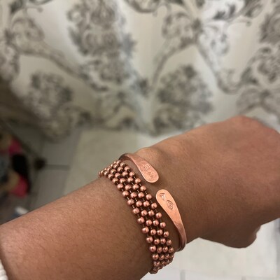 Thick Copper Bangle With Letter Number Symbol Engraving Bracelet ...