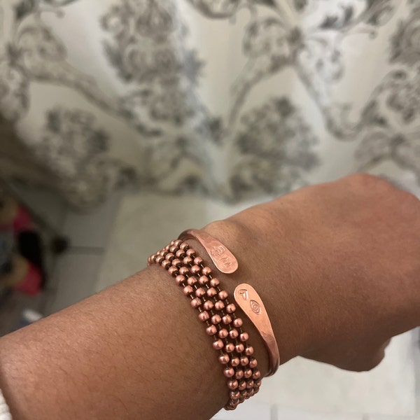 Thick Copper Bangle With Letter Number Symbol Engraving Bracelet ...