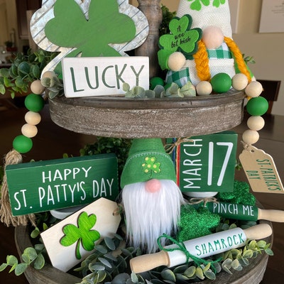 St. Patrick's Day Decor Bundle, Shamrock, Set of 3, Tiered Tray, St ...