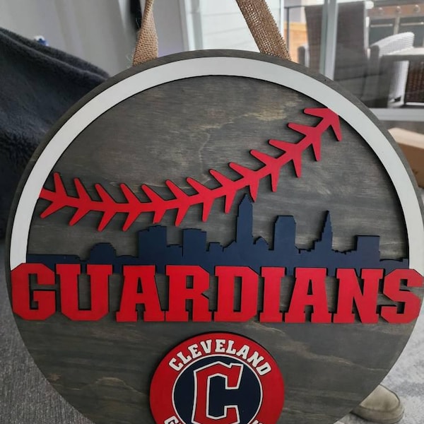 Cleveland Guardians Baseball Wood Sign: Sports Man Cave Decor - Etsy
