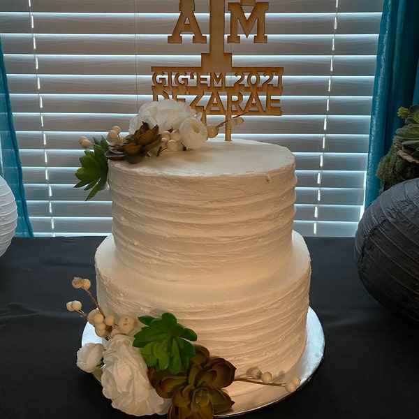 Personalized College Cake Topper, Graduation Gift, Texas A&M, Custom ...