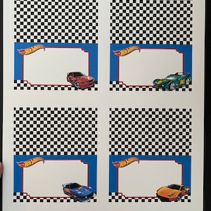 Race Cars Blank Food Tent Cards Labels Blank Place Cards Race Car ...