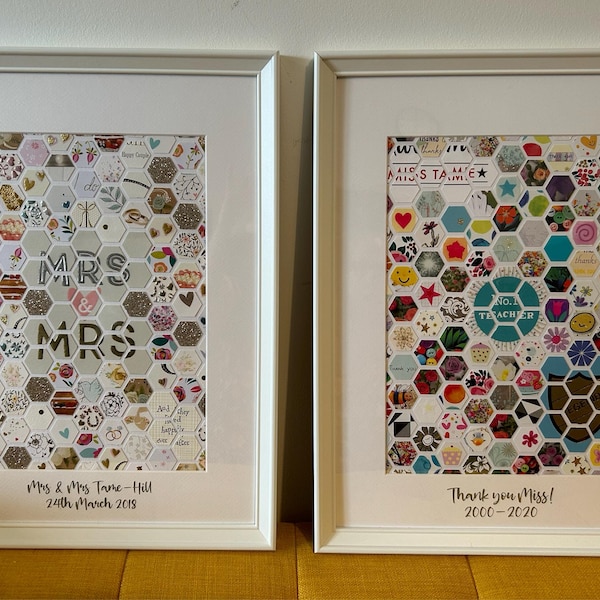 Wedding Card Frame, Wedding Keepsake, First Anniversary Gift, Wedding ...