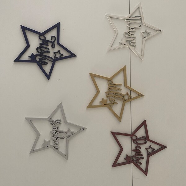 Place Cards Inside Star, Wedding Place Cards, Custom Laser-cut Names ...