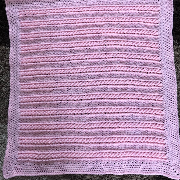 Crochet Easy Beginner Cable Blanket Tutorial With Written Pattern ...