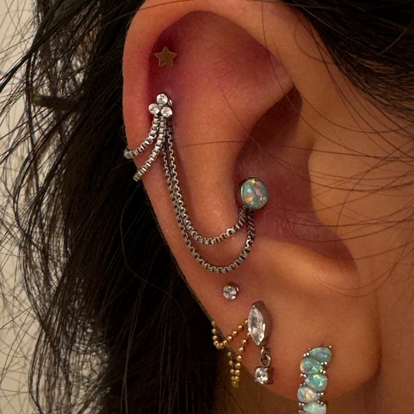 NEW ‣ BEATTI Draping Chain Collection • Box Chain Attachment • Piercing ...