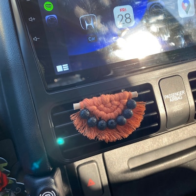 Macrame Car Vent Clips & Oil Diffuser the ORIGINAL Lava Stone Bead ...