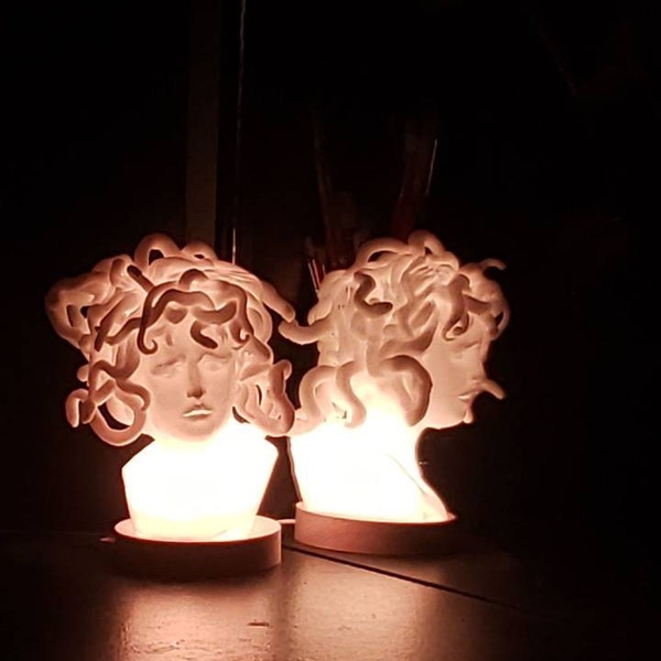 Medusa Bust Lamp, Mythology, RGB Light, Color Changing, Gaming Decor ...
